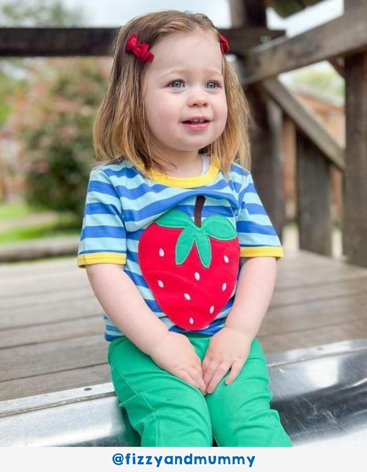 Organic Strawberry Applique T-Shirt - Toby Tiger
